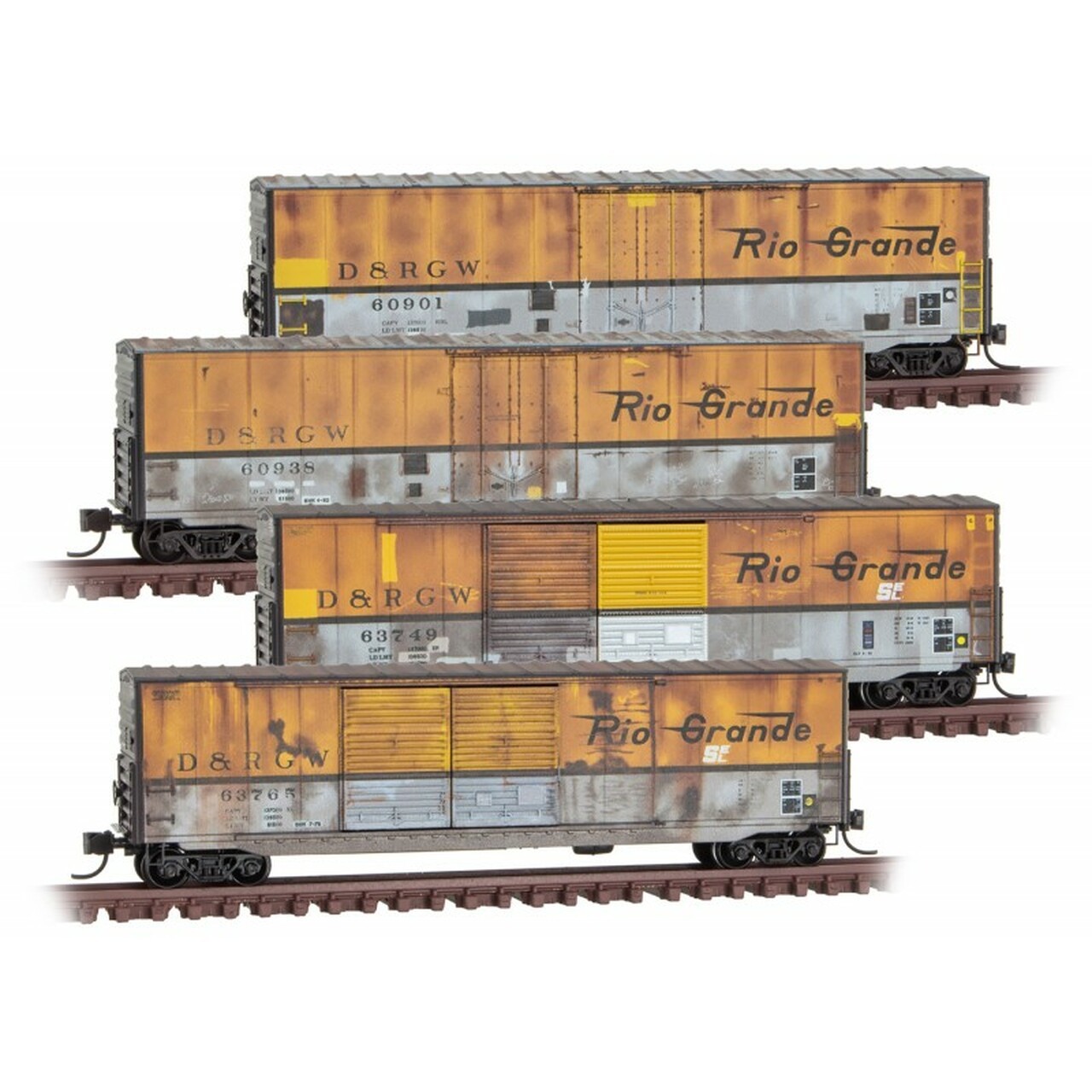 Micro-Trains N - Vagões Fechados, Envelhecidos e Grafitados, Rio Grande ...