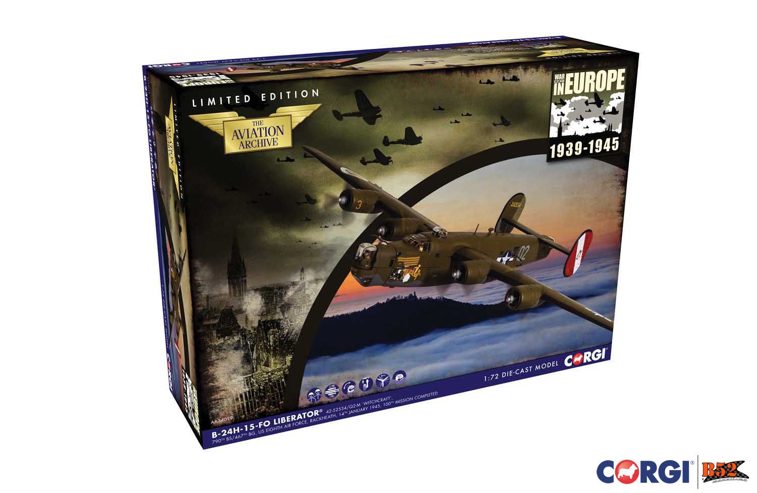 Corgi - Consolidated B-24H-15-FO Liberator "Witchcraft": AA34019 - B52 ...