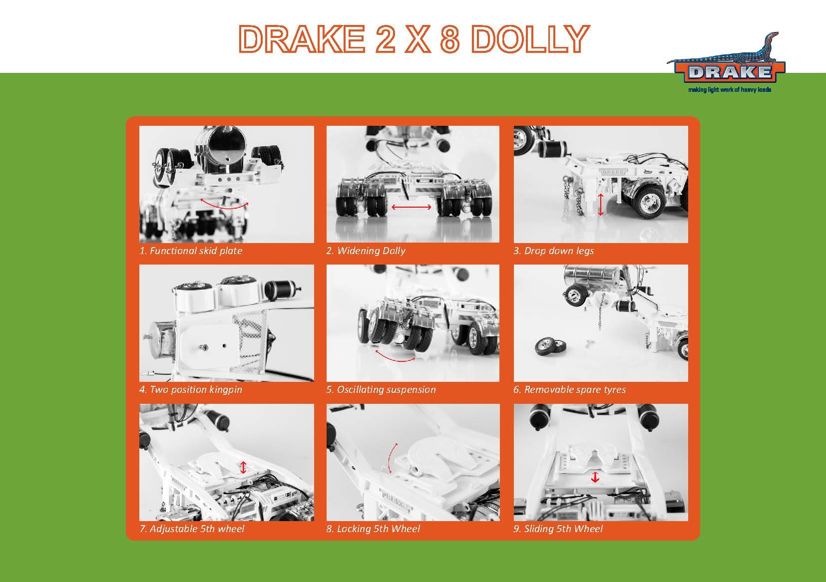 Drake - Diecast: 7X8 Steerable Drake Trailer 2X8 Dolly, com "Accessory ...