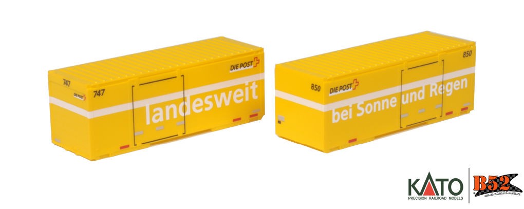 Kato N - Swiss Post Container, 2 unidades: 23-591A - B52 Online