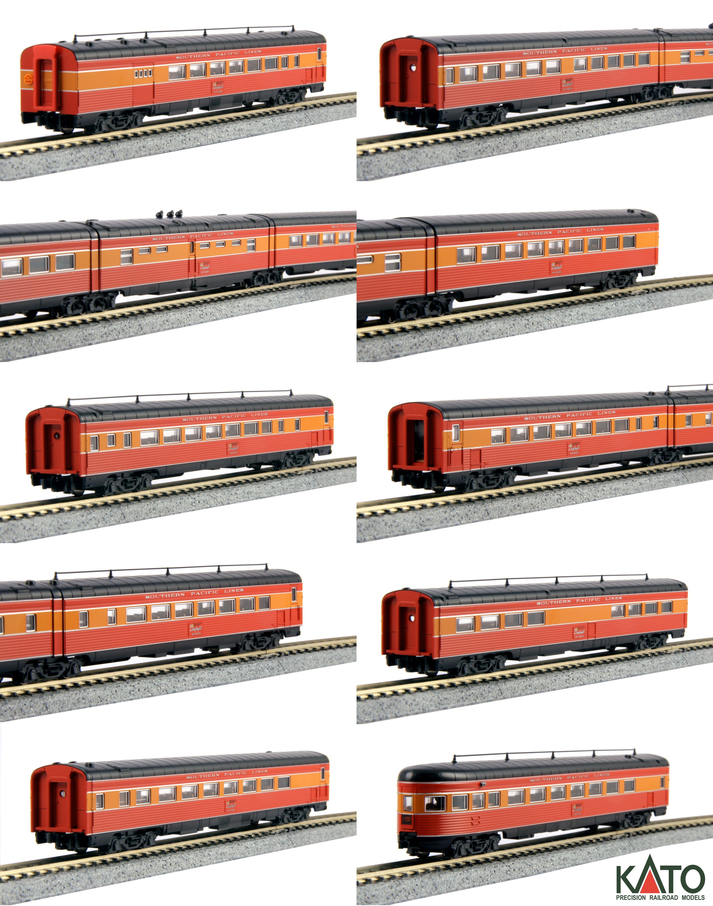 Kato N - Southern Pacific "Morning Daylight" 10 Car Set: 106-063 - B52 ...