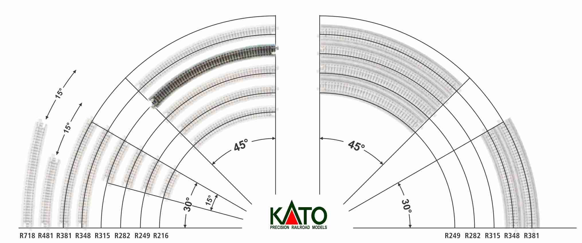 Kato N - Trilho Curva - R315-45: 20-120 - B52 Online