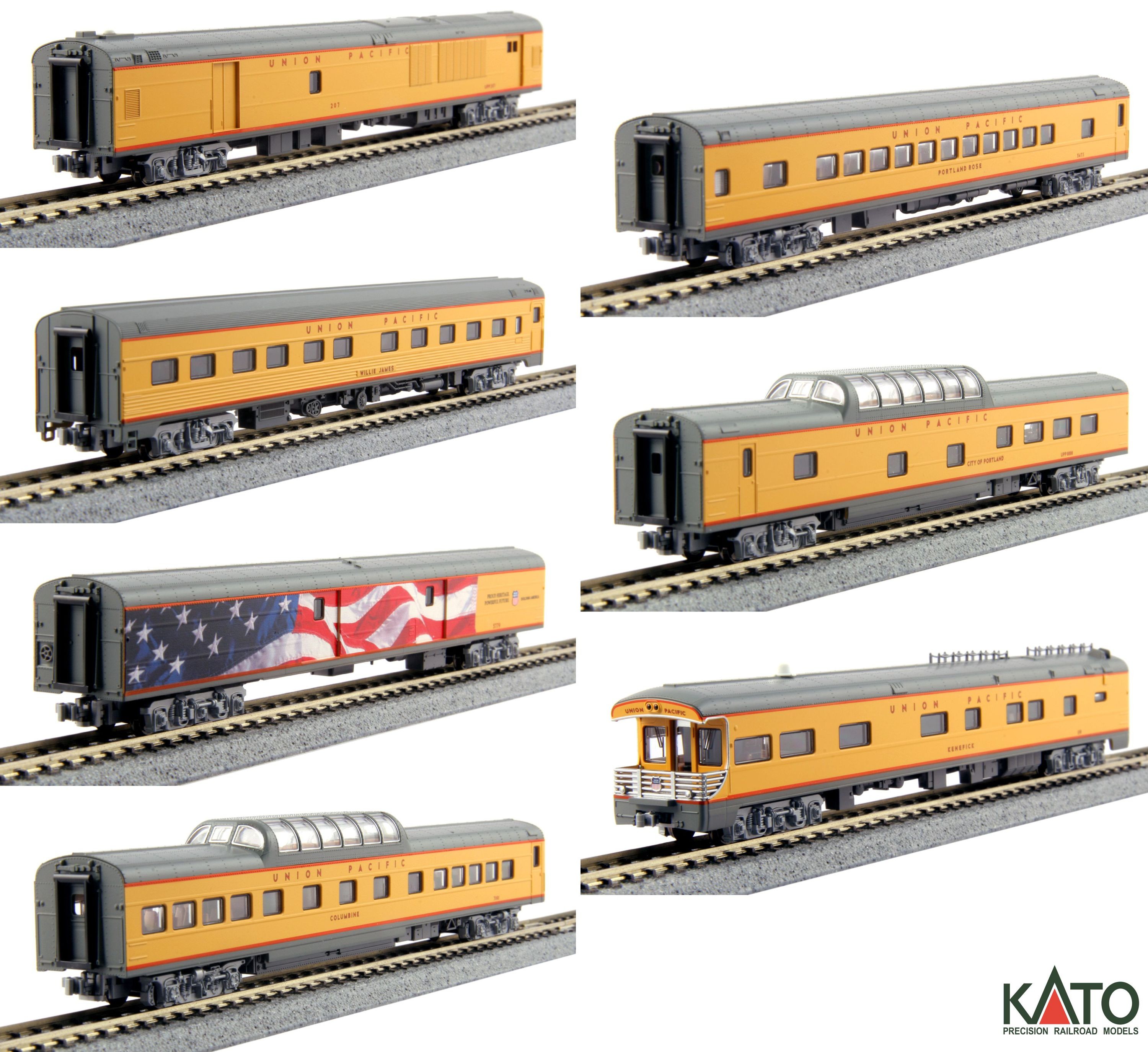 Kato N - UP Excursion Train 7 Car Set: 106-086 - Vagões e Carros - N - Kato - N Scale - KATO ...