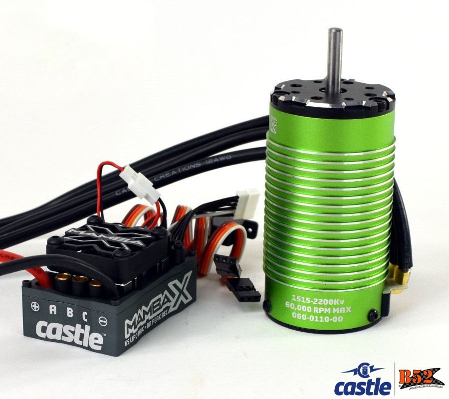 Castle - Mamba X, ESC + Motor Sensored 1515-2200Kv V2 - 1/8: 010-0155 ...