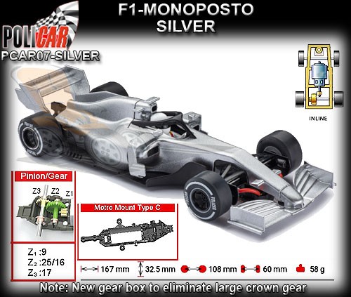 Policar - F1 - Monoposto Moderno - CAR07-Prata - B52 Online